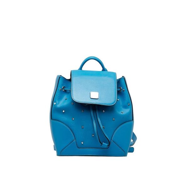 MCM | Bags | Pre Loved Mcm Studded Mini Backpack In Blue | Poshmark